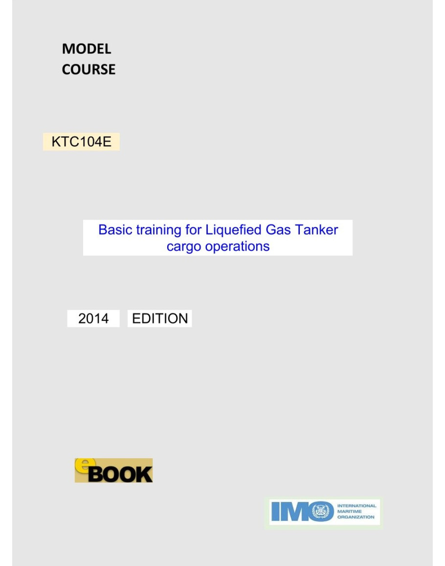 KTC104E - Basic training for Liquefied Gas Tanker cargo operations - DIGITAL EDITION
